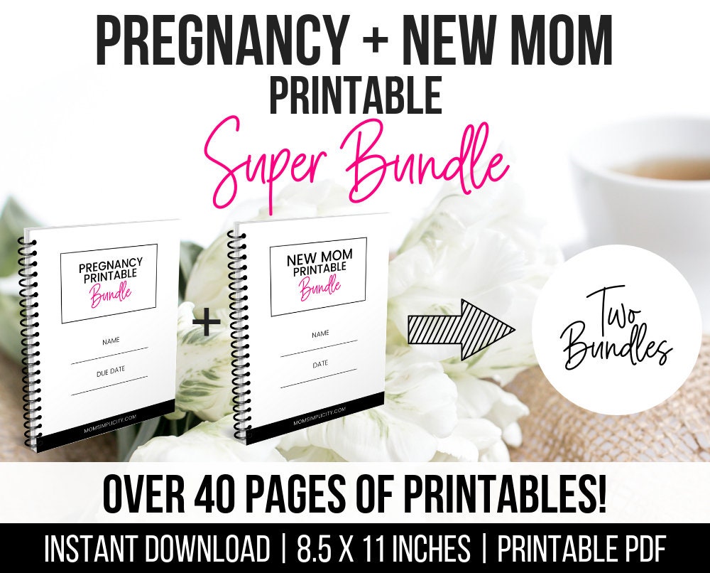 INSTANT DOWNLOAD, Pregnancy + New Mom Printable Super Bundle, Organizer ...