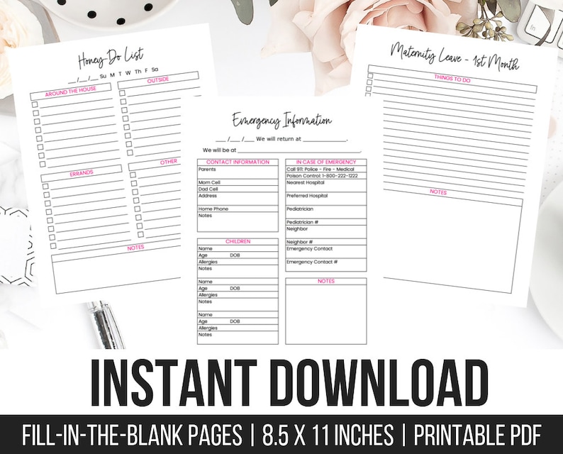 INSTANT DOWNLOAD, New Mom Printable Bundle, Mommy Organizer, Printables ...
