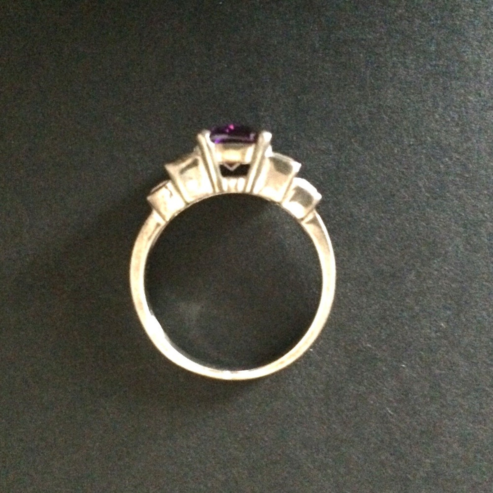 Stunning Sterling Silver Faux Amethyst and Cubic Zirconia Ring | Etsy