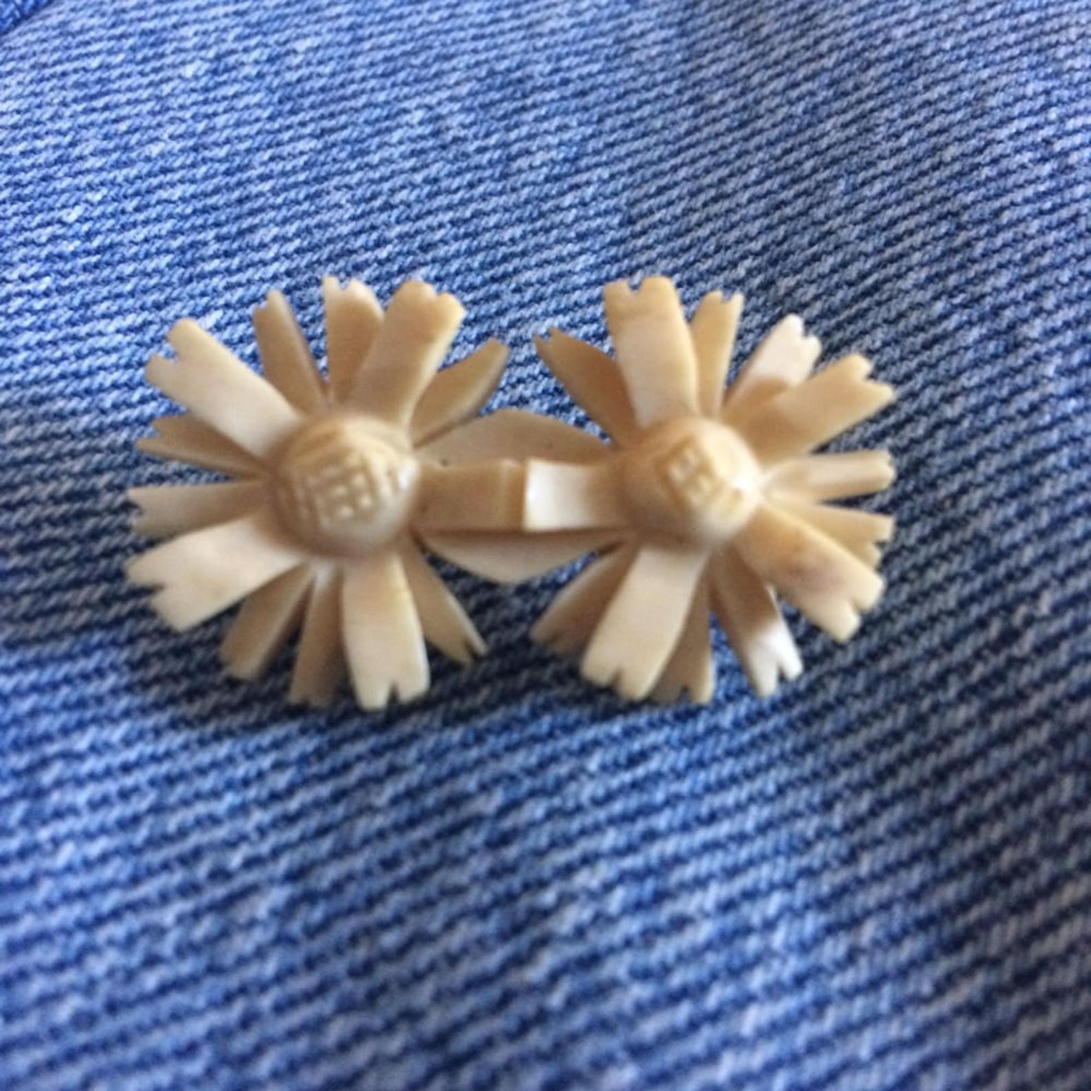 1920s-30s Ivory Colored Carved Floral Celluloid Pin. - Etsy