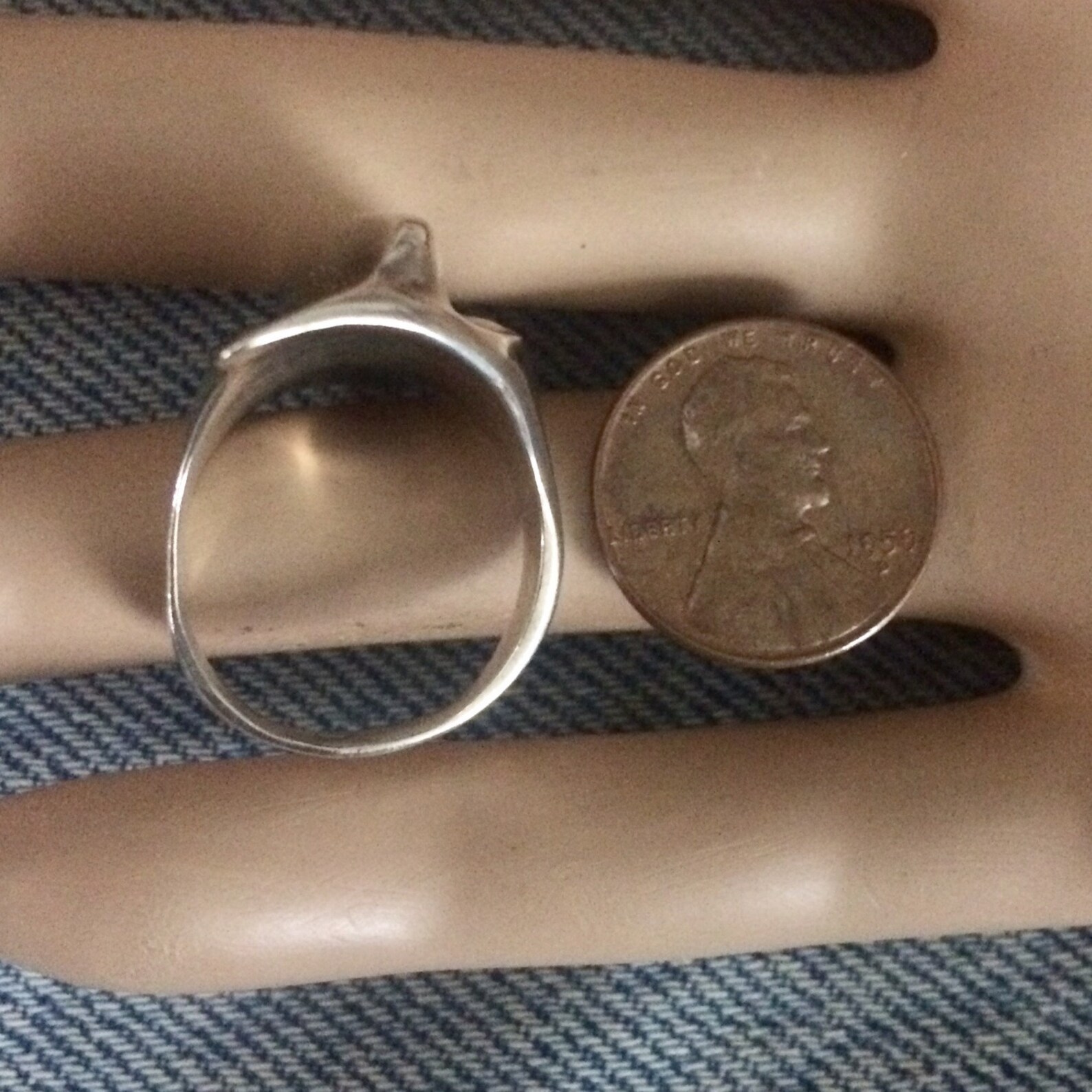 Large abstract sterling silver ring size 6 3/4 US. | Etsy