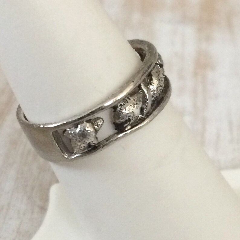 Vintage HAN 925 Open Work Aquatic Fish Ring Size 6 3/4 US. | Etsy