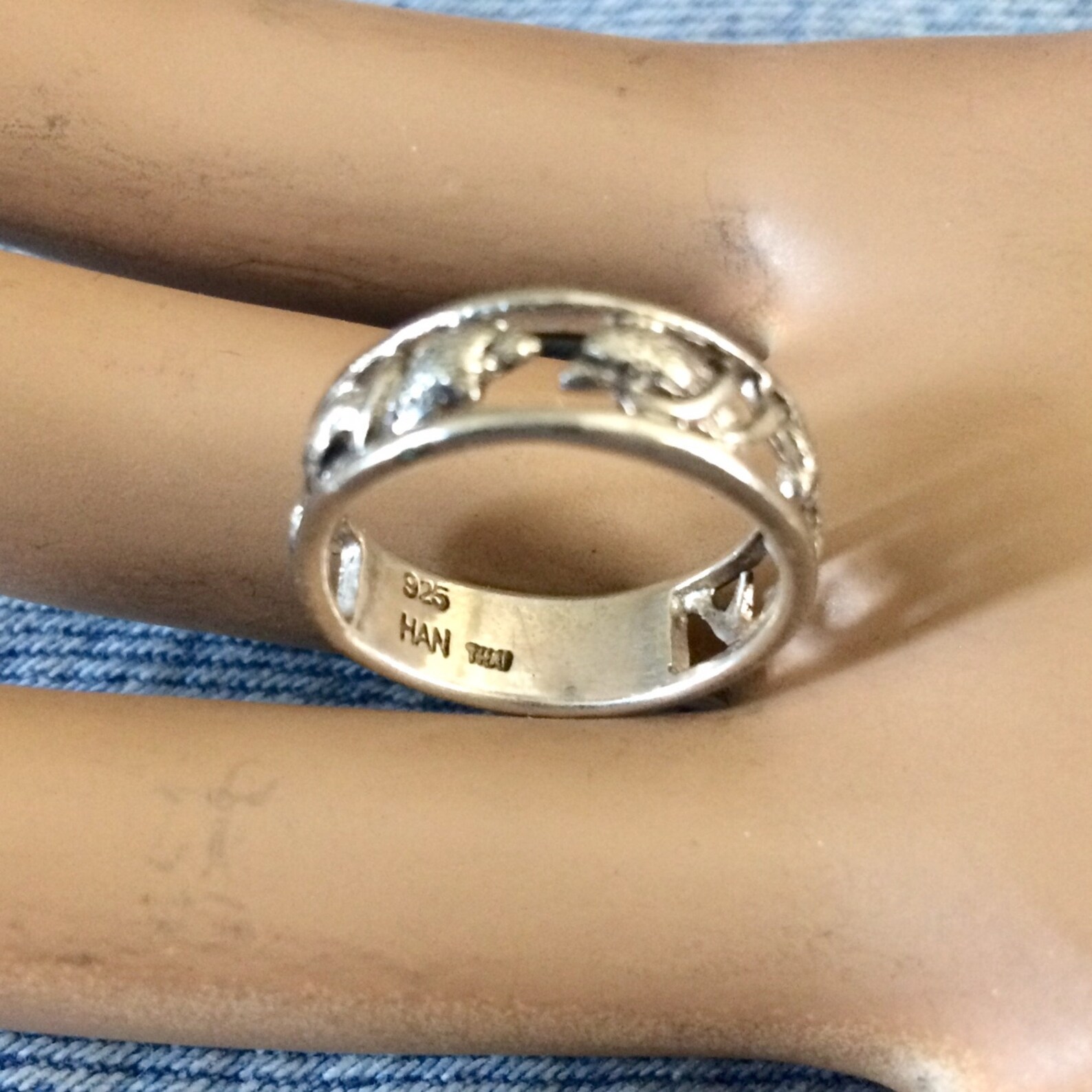 Vintage HAN 925 Open Work Aquatic Fish Ring Size 6 3/4 US. | Etsy