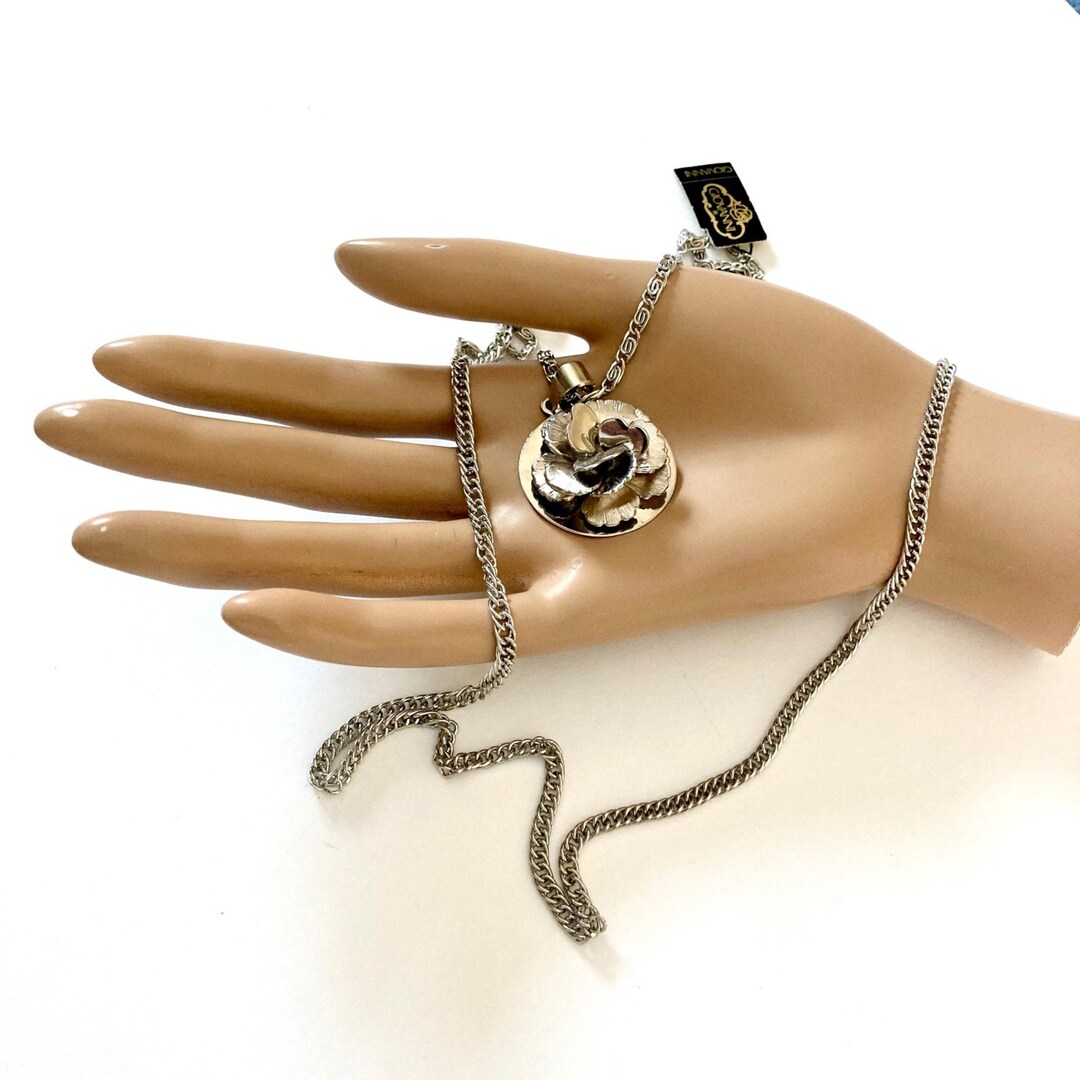 Vintage Silver Tone Giovanni Multi Chain Floral Pendant - Etsy