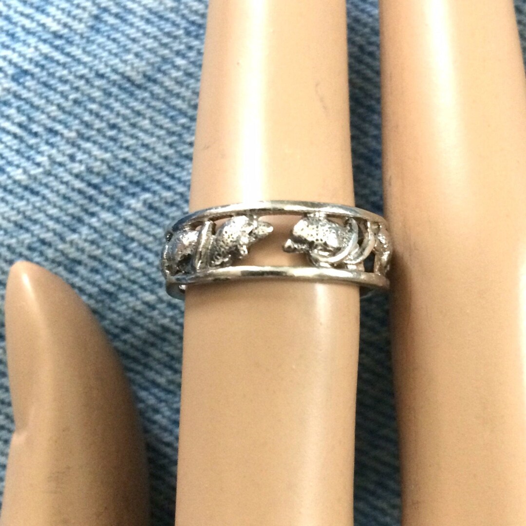 Vintage HAN 925 Open Work Aquatic Fish Ring Size 6 3/4 US. - Etsy