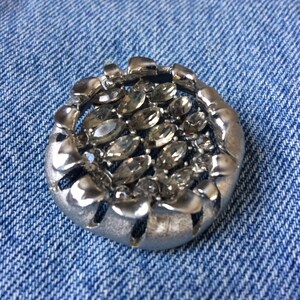 Vintage BSK Silver Tone Smokey Grey Rhinestone Brooch. - Etsy