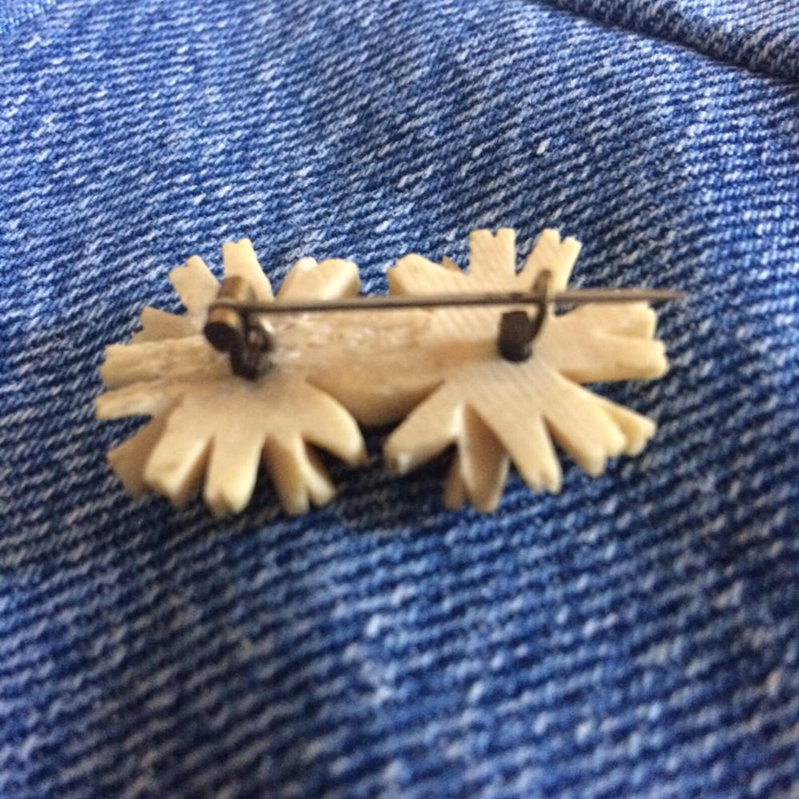 1920s-30s Ivory Colored Carved Floral Celluloid Pin. - Etsy