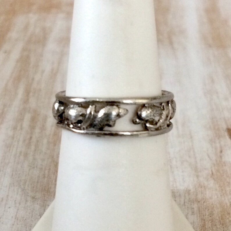 Vintage HAN 925 Open Work Aquatic Fish Ring Size 6 3/4 US. | Etsy