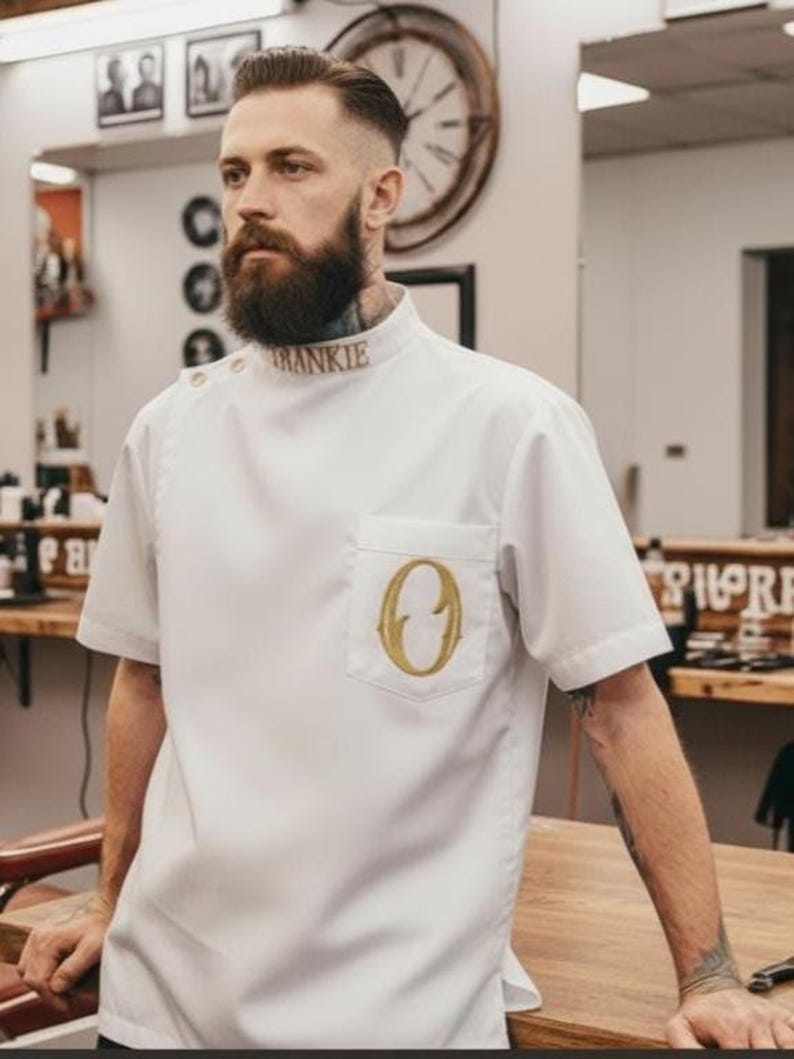 Custom Barber Uniform White - Etsy