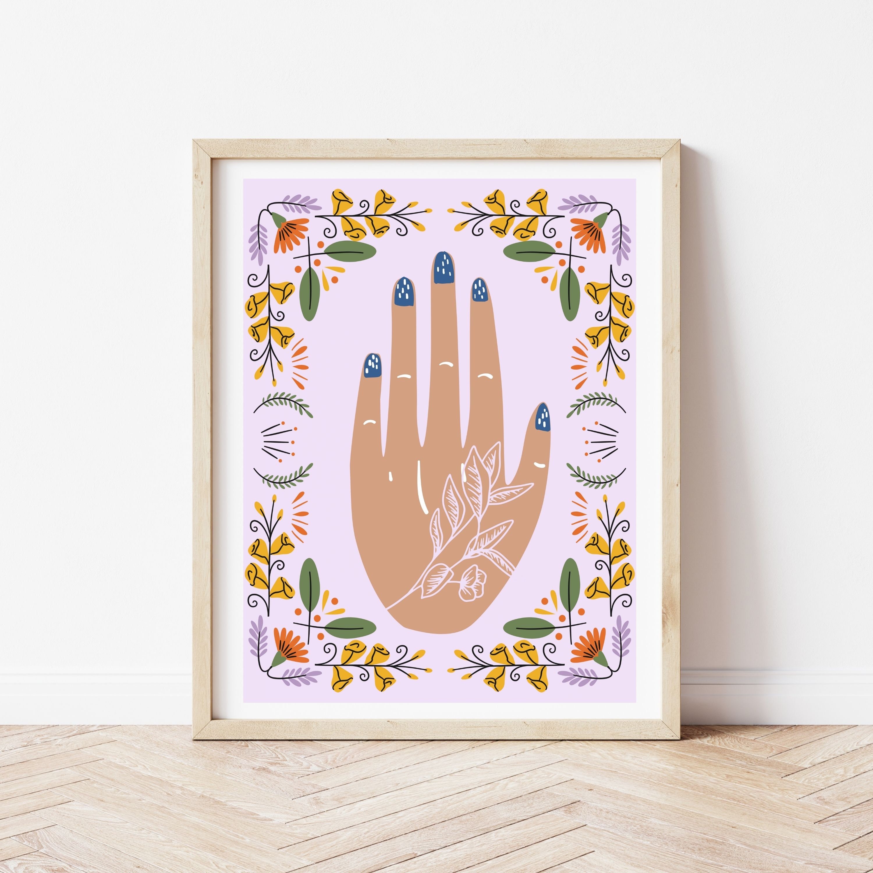 Hand Art Print Hand Illustration Brown Girl Illustration - Etsy
