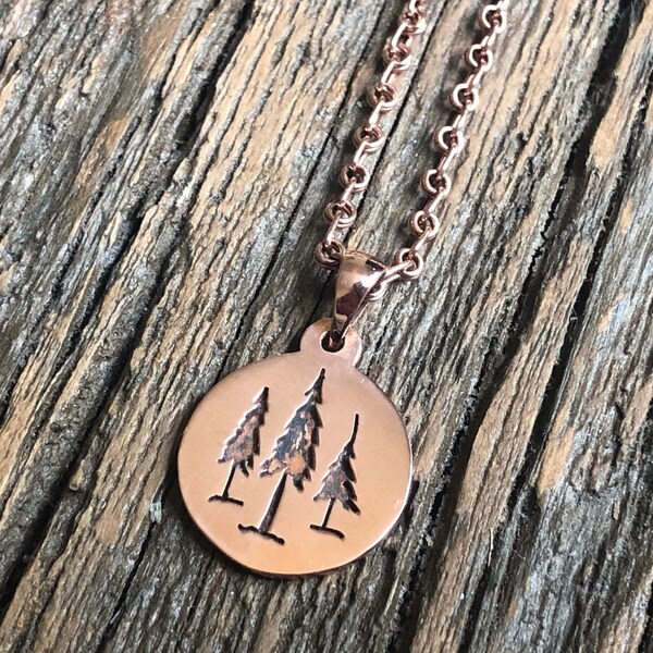 Pine Tree Pendant - Etsy