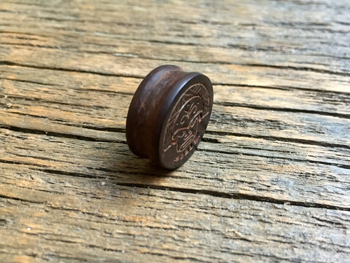 26mm Wood 'inca' Handcarved Plug - Etsy