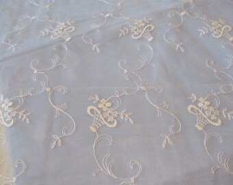 Embroidered Sheer Fabric - Etsy