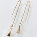 Gold Threader Earrings Gold Filled Ear Threaders Gold Triangle Dangle ...