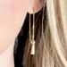 Gold Threader Earrings Gold Filled Ear Threaders Gold Triangle Dangle ...