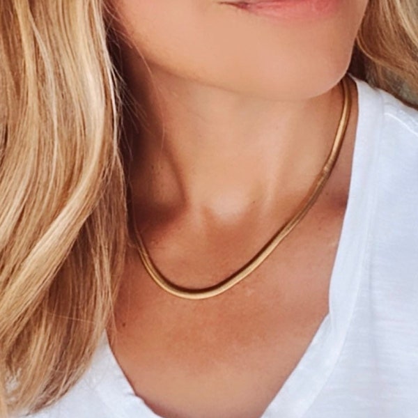 Thick Gold Necklace - Etsy