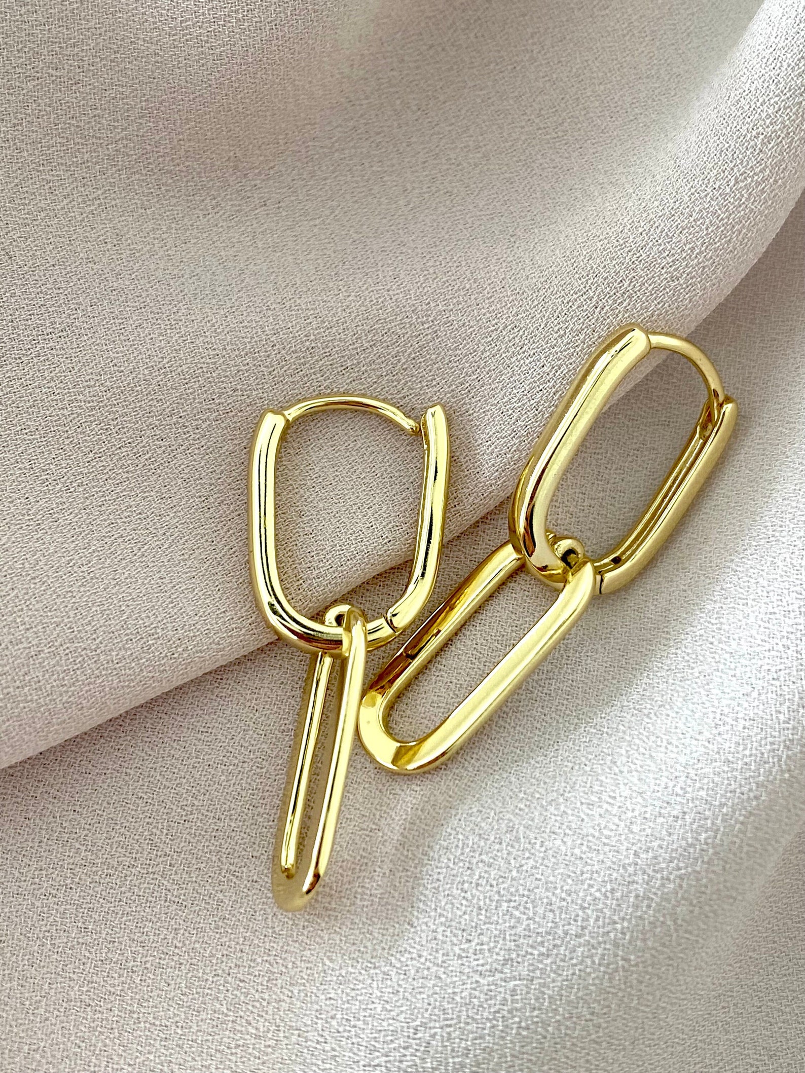 Gold Filled Oval Hoop Earrings Chunky Chain Earrings Large Paper Clip ...