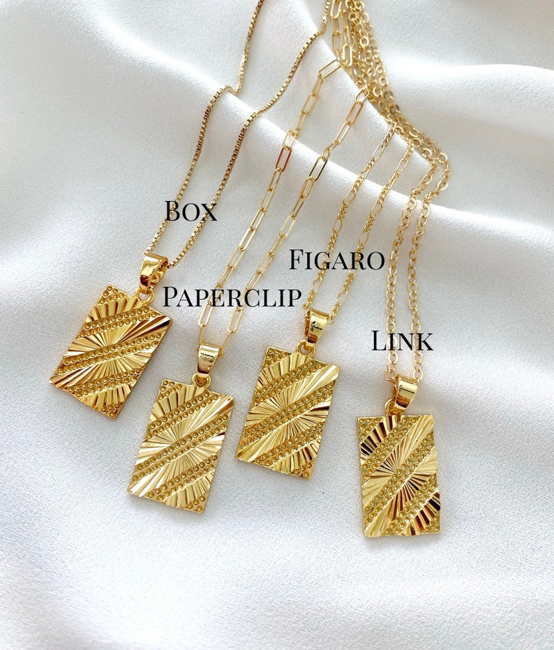 Gold Filled Medallion Necklace Vintage Style Square Pendant - Etsy