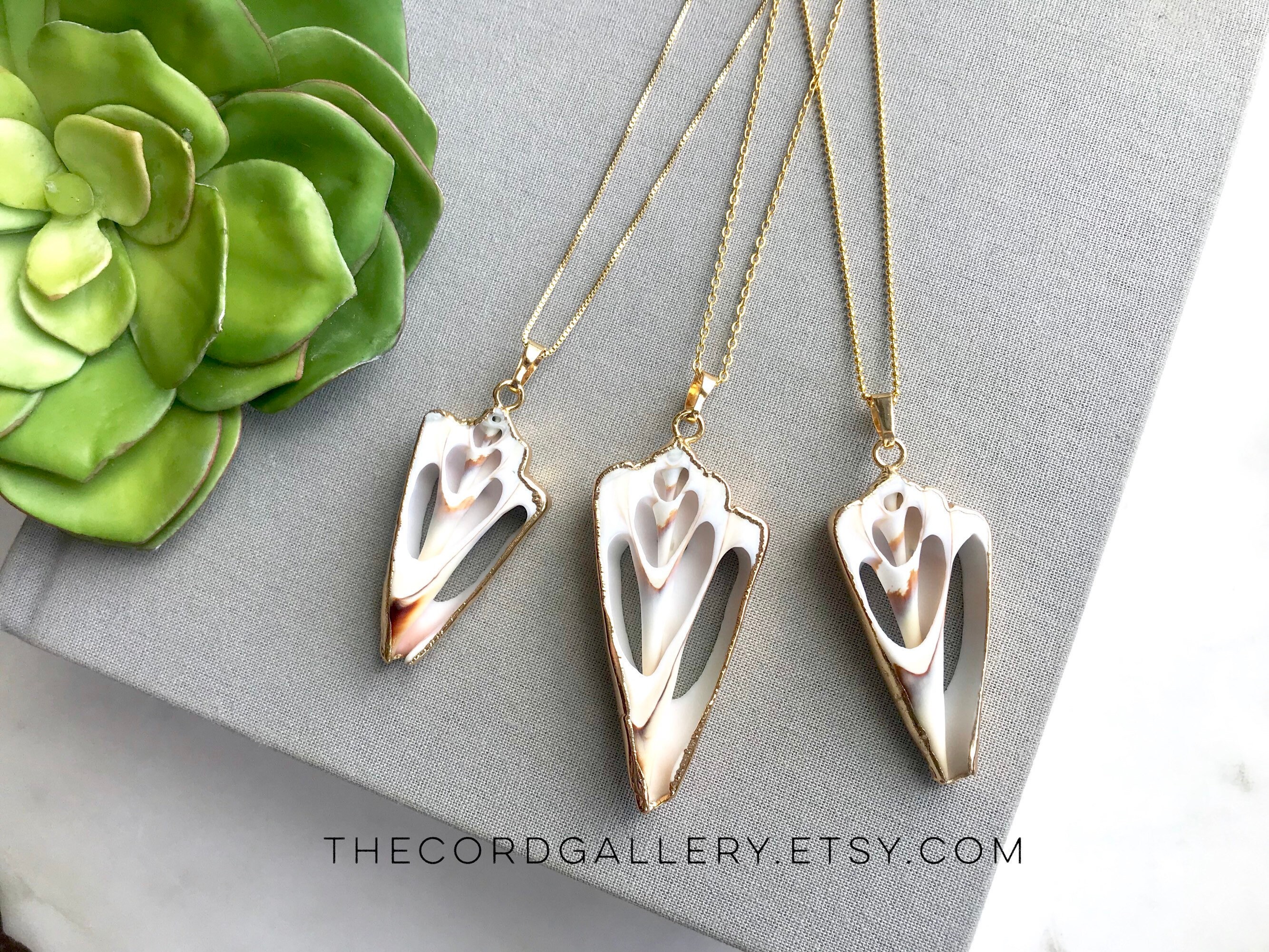 Real Shell Necklace Conch Shell Necklace Seashell Necklace | Etsy