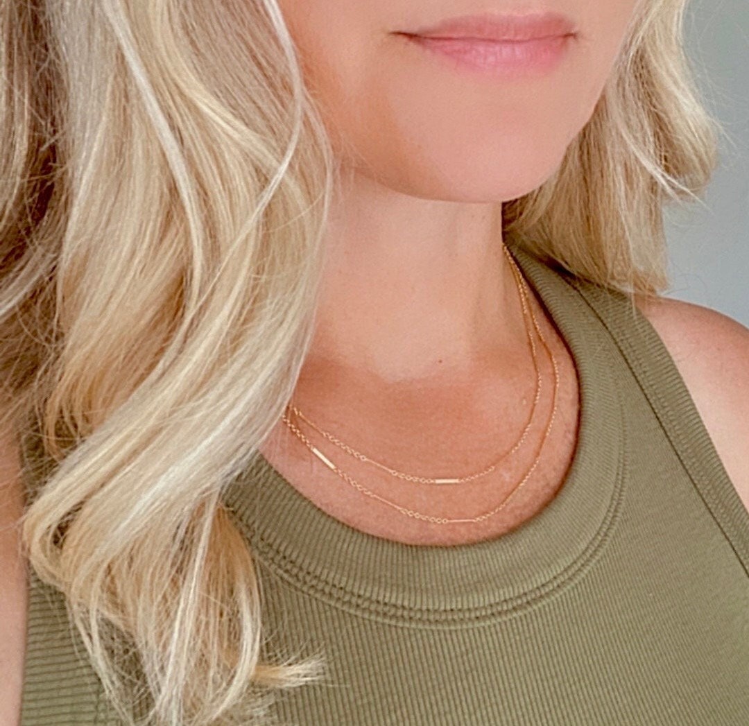 Ultra Dainty Chain Necklace Gold Filled Simple Layering Necklace ...