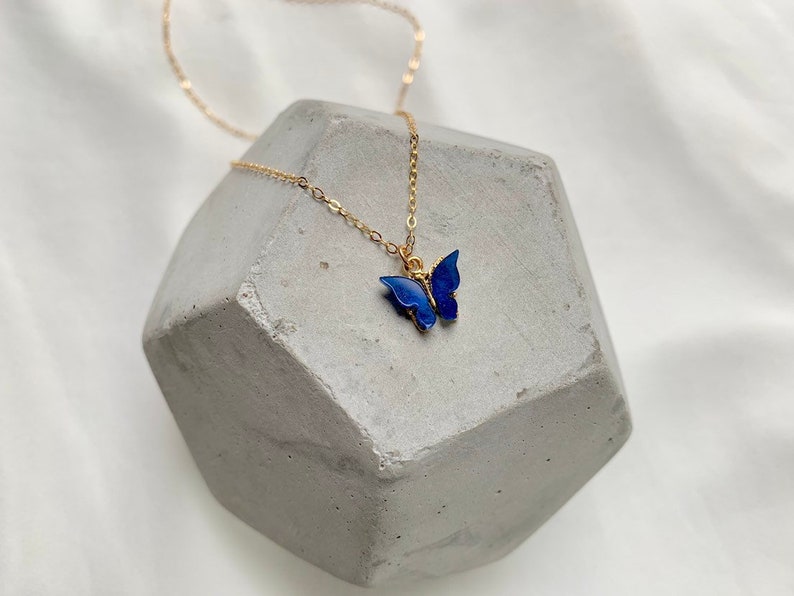 Dainty Butterfly Necklace 14k Gold Filled Butterfly Pendant | Etsy