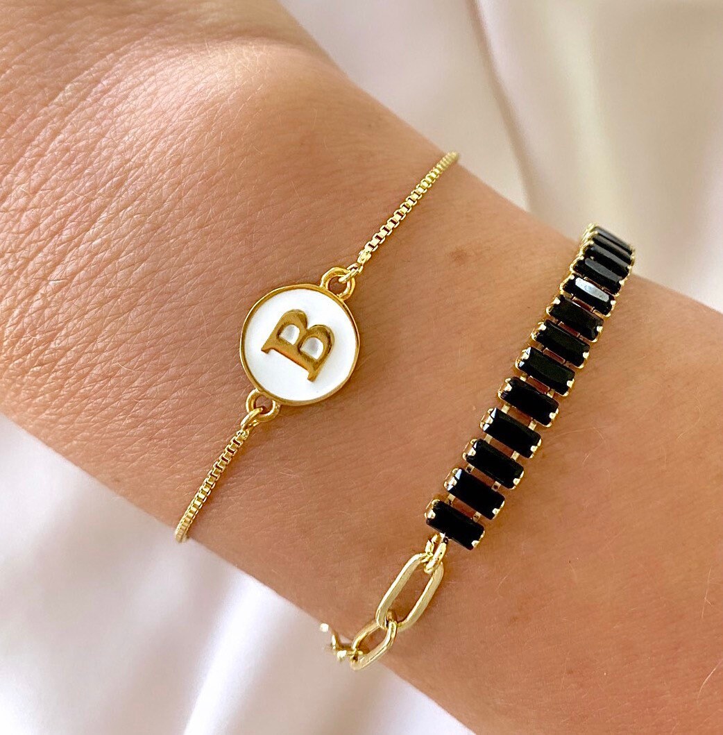 Personalized Bracelet Gold Filled Letter Bracelet Alphabet - Etsy