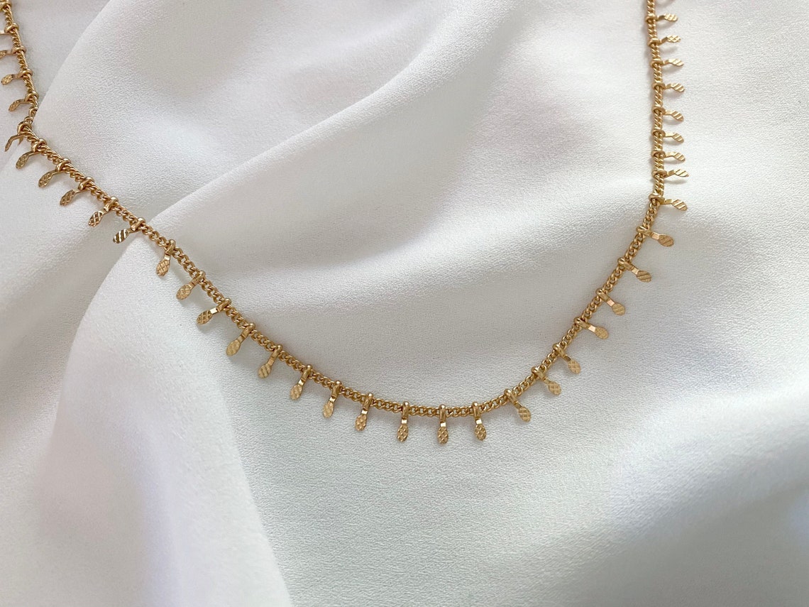 Simple Gold Chain Necklace Gold Spikes Chain Layering Necklace Dainty ...
