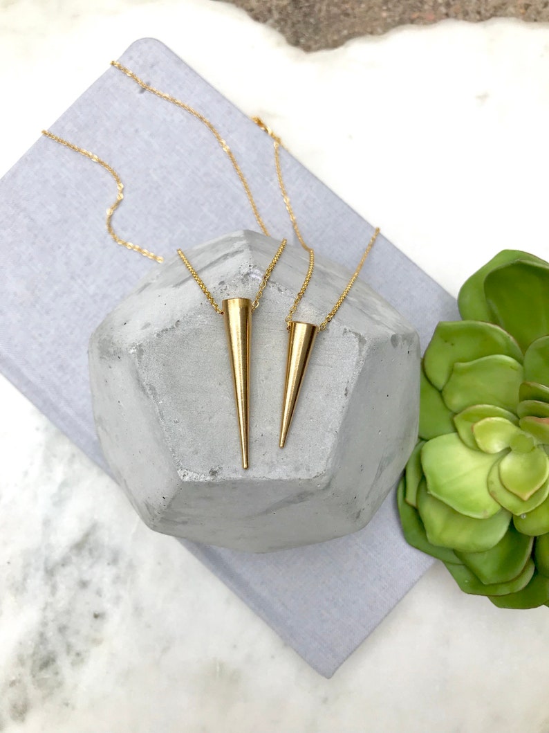 Gold Spike Necklace 14k Gold Filled Chain Necklace Dainty Gold | Etsy