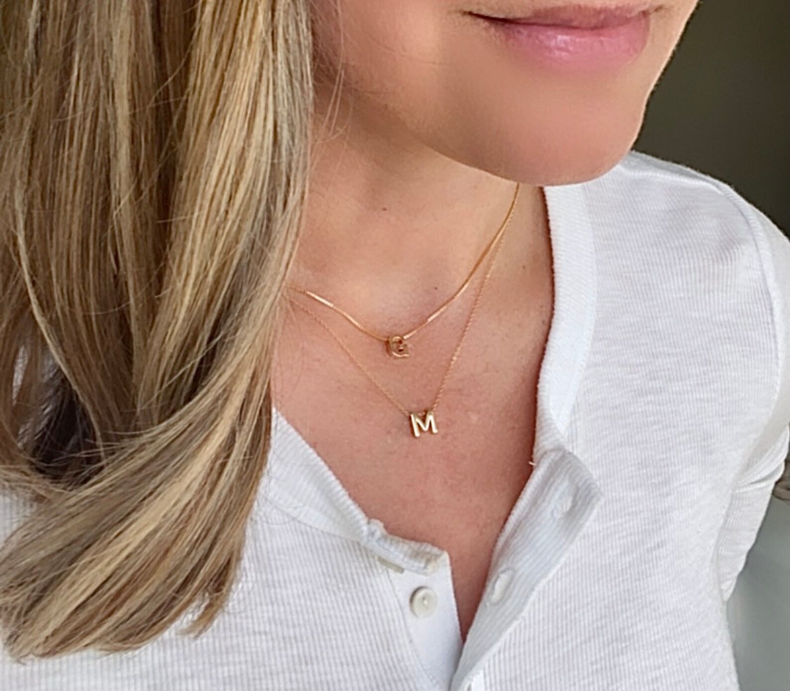 Tiny Gold Initial Necklace Custom Christmas Gift Idea for - Etsy