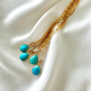 Raindrop Shaped Turquoise Necklace Dainty Turquoise Pendant December ...
