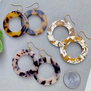 Tortoise Shell Earrings Tortoise Shell Hoop Earrings Tortoise Dangle ...