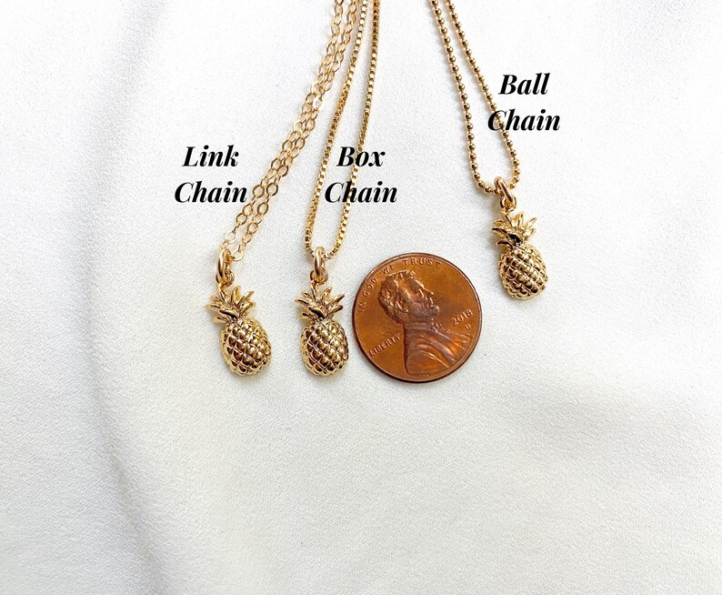 Dainty Pineapple Charm Necklace Gold Pineapple Pendant Necklace Gold ...