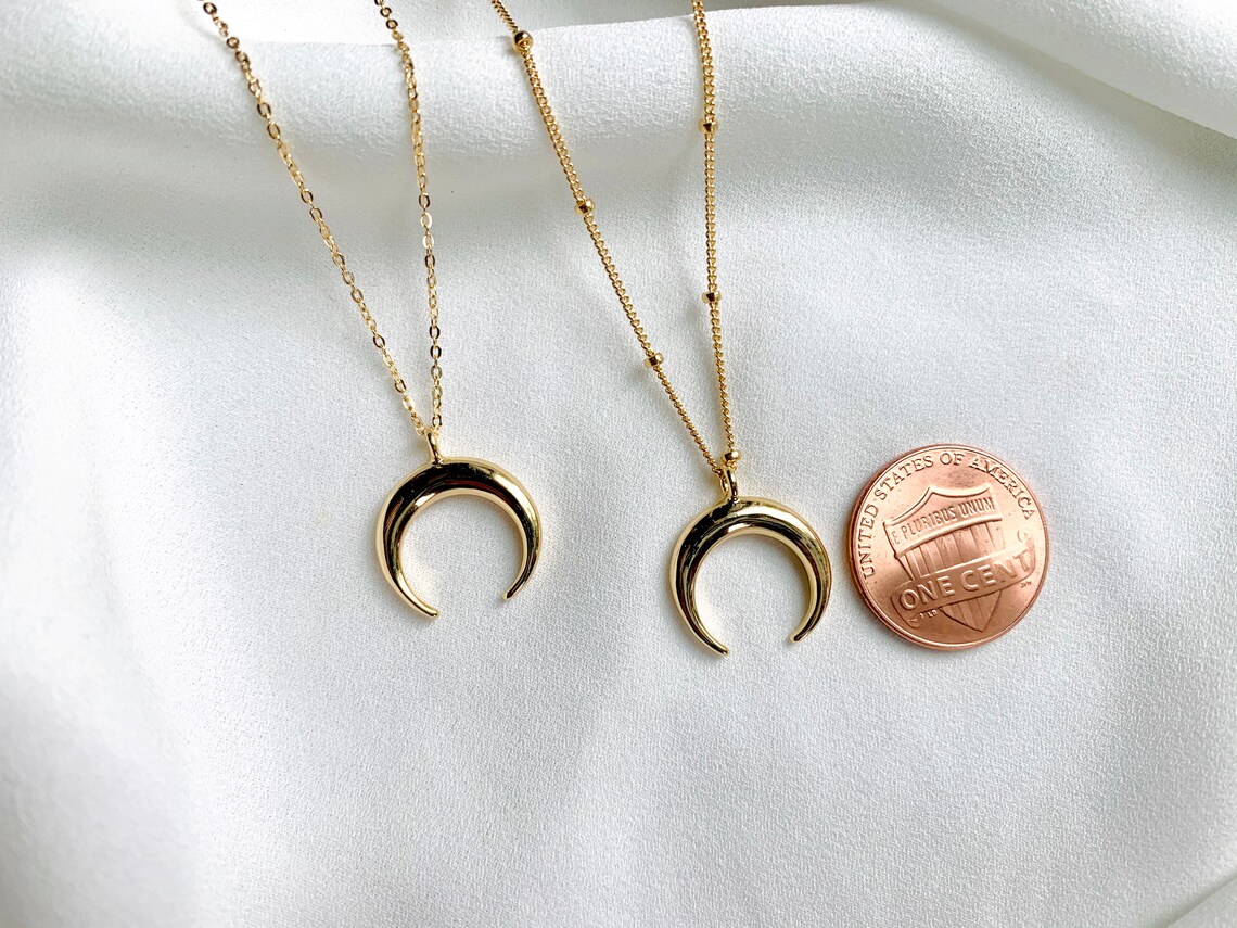 Dainty Crescent Necklace Gold Filled Crescent Moon Necklace | Etsy