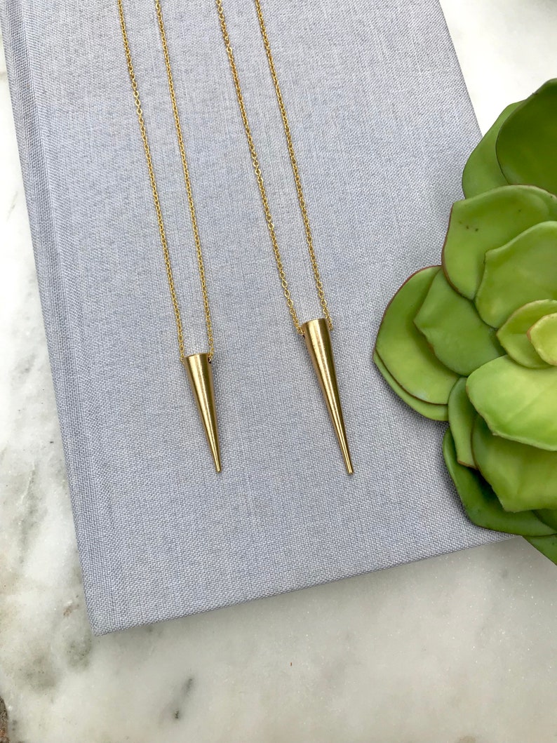 Gold Spike Necklace 14k Gold Filled Chain Necklace Dainty Gold | Etsy
