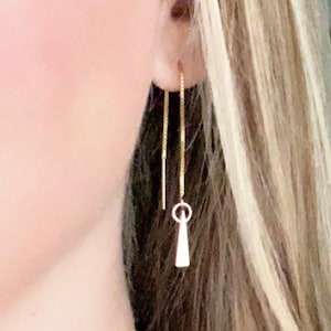 Gold Threader Earrings Gold Filled Ear Threaders Gold Triangle Dangle ...