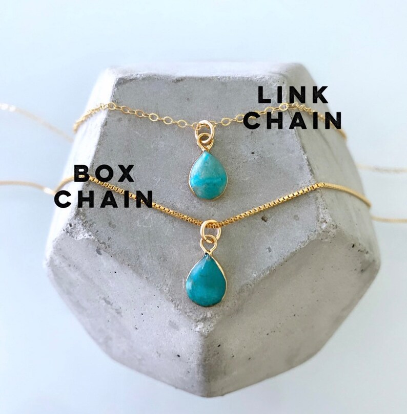 Raindrop Shaped Turquoise Necklace Dainty Turquoise Pendant December ...