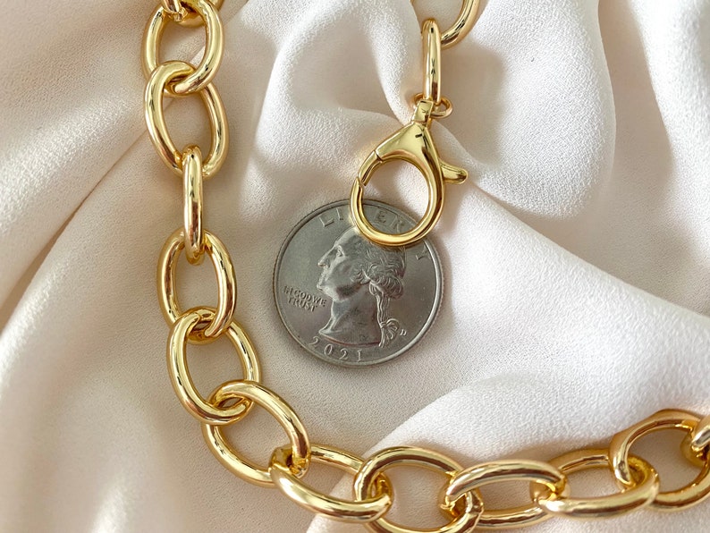Thick Chunky Link Necklace Gold Filled Round Link Chain Minimalist ...