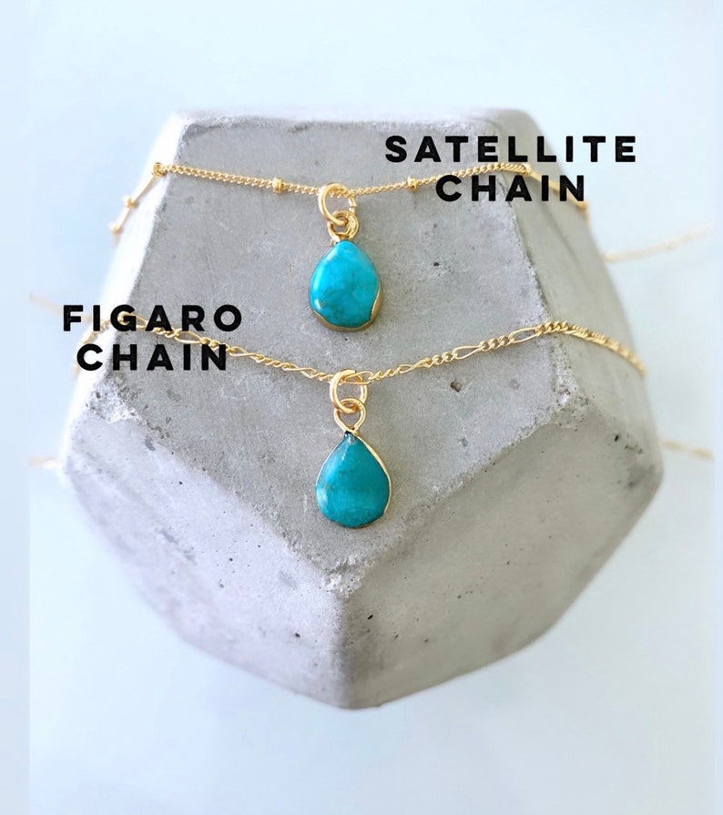 Raindrop Shaped Turquoise Necklace Dainty Turquoise Pendant December ...