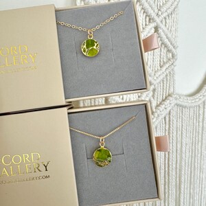 Peridot Necklace Green Peridot Coin Pendant Necklace Green Crystal ...