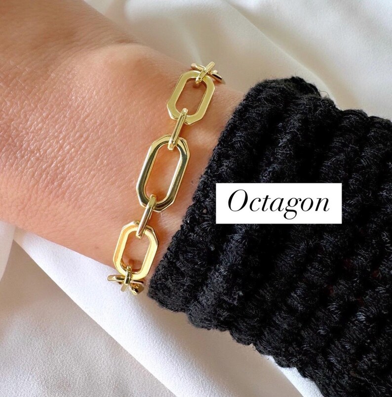 Gold Filled Thick Link Stacking Bracelets 22k Gold Filled Paperclip ...