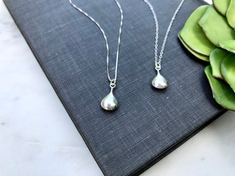 Sterling Silver Teardrop Necklace 925 Sterling Silver Raindrop Pendant ...