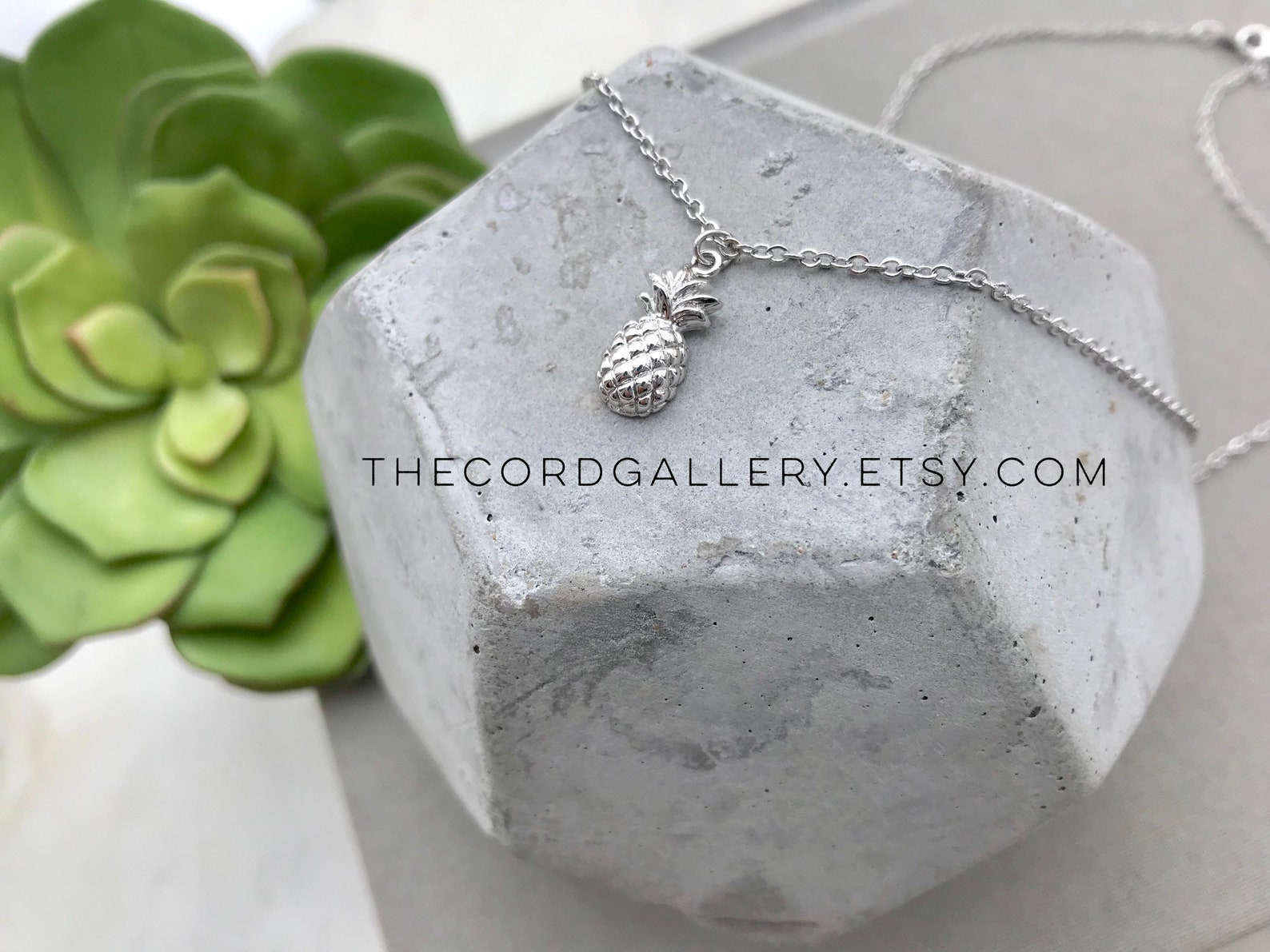 Silver Pineapple Necklace Minimalist Pineapple Pendant Tiny - Etsy