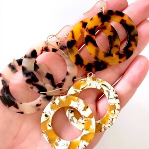 Tortoise Shell Earrings Tortoise Shell Hoop Earrings Tortoise Dangle ...