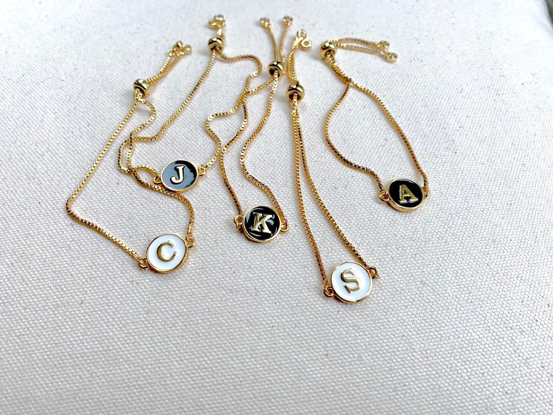 Personalized Bracelet Gold Filled Letter Bracelet Alphabet - Etsy