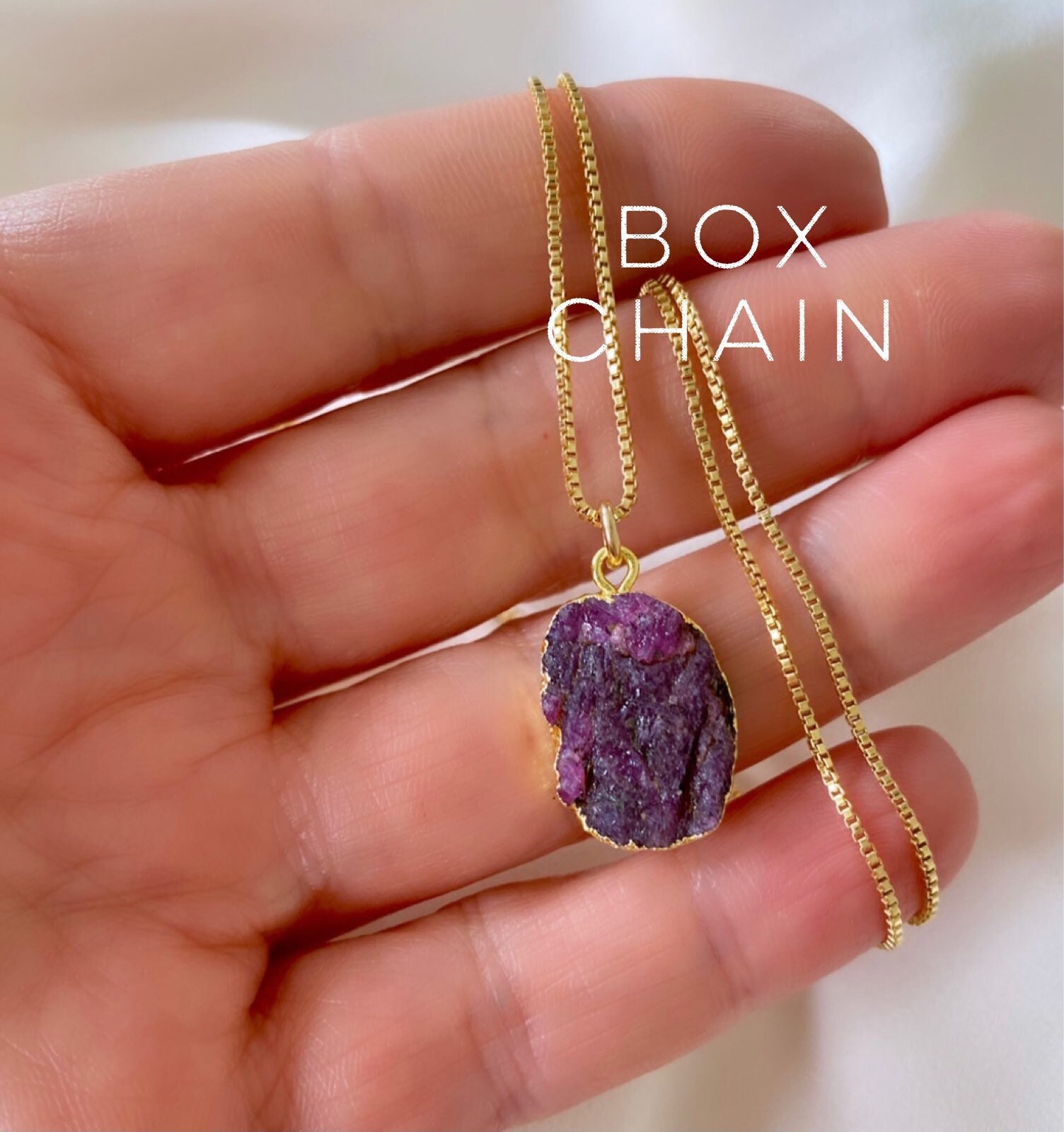 Genuine Ruby Necklace July Birthstone Organic Ruby Pendant - Etsy