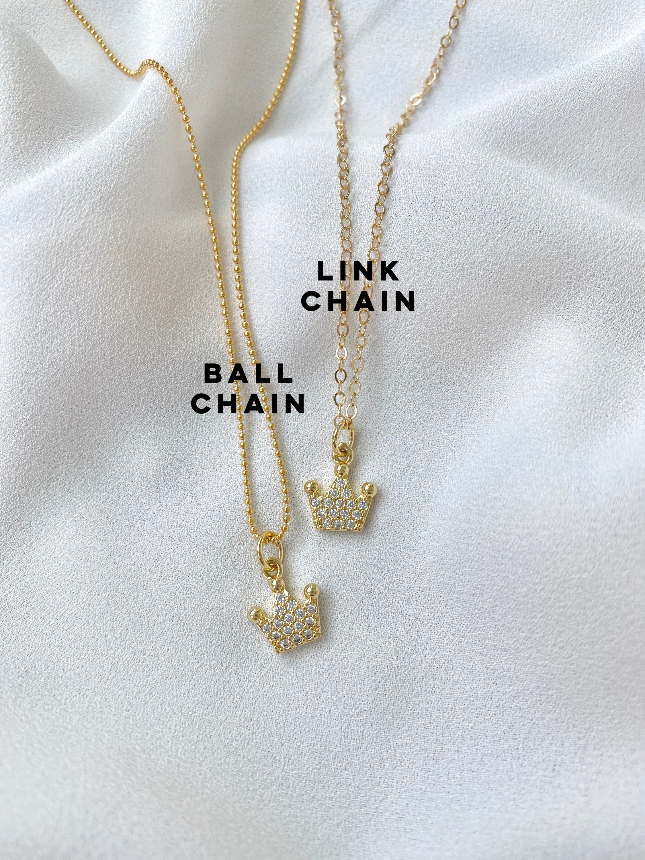 Dainty Gold Crown Necklace CZ Crown Pendant Necklace Queen Charm Gold ...