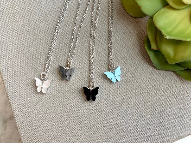 Dainty Butterfly Necklace 14k Gold Filled Butterfly Pendant | Etsy