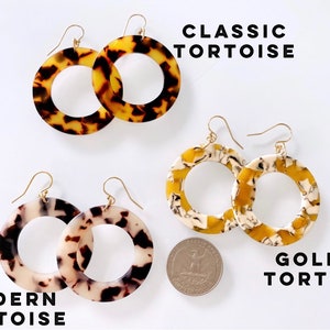 Tortoise Shell Earrings Tortoise Shell Hoop Earrings Tortoise Dangle ...