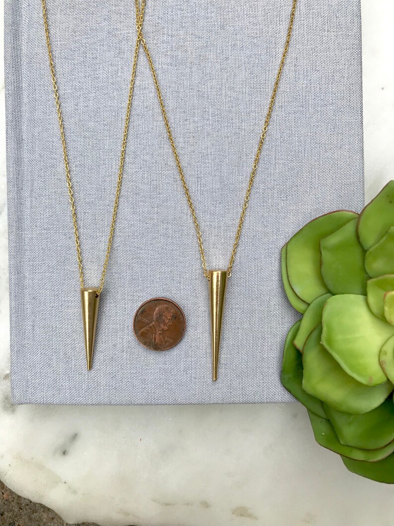 Gold Spike Necklace 14k Gold Filled Chain Necklace Dainty Gold | Etsy