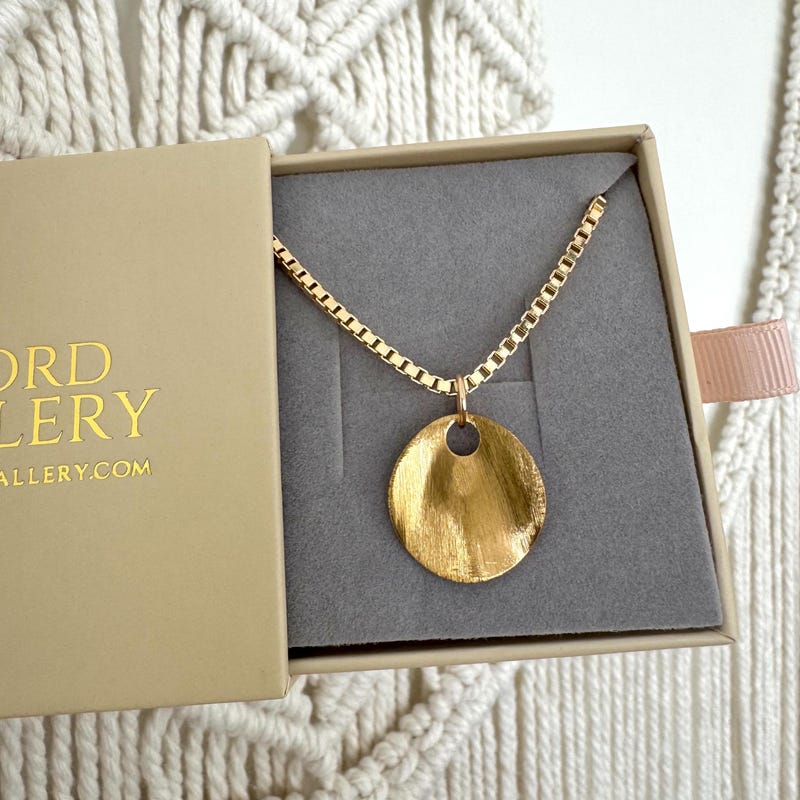 Gold Disc Pendant - Etsy
